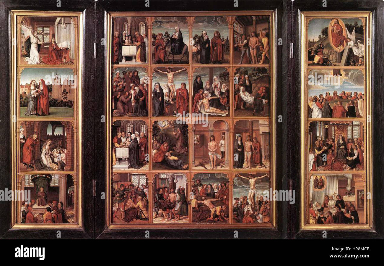 Unknown painter - Triptych with Scenes from the Life of Christ - WGA23605 Stock Photo - Alamy