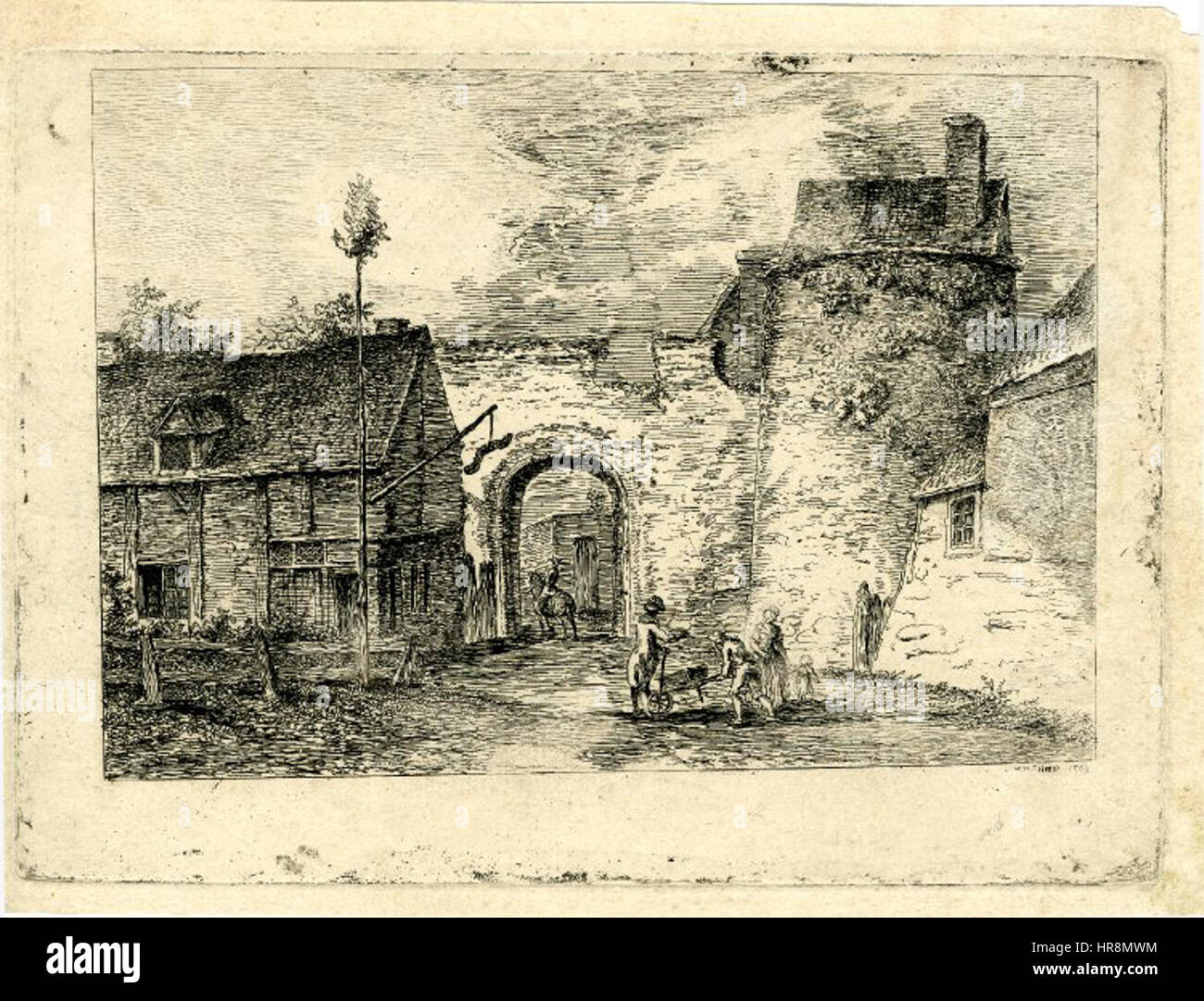 This 1768 drawing by Samuel Hieronymus Grimm captures an arched gateway ...