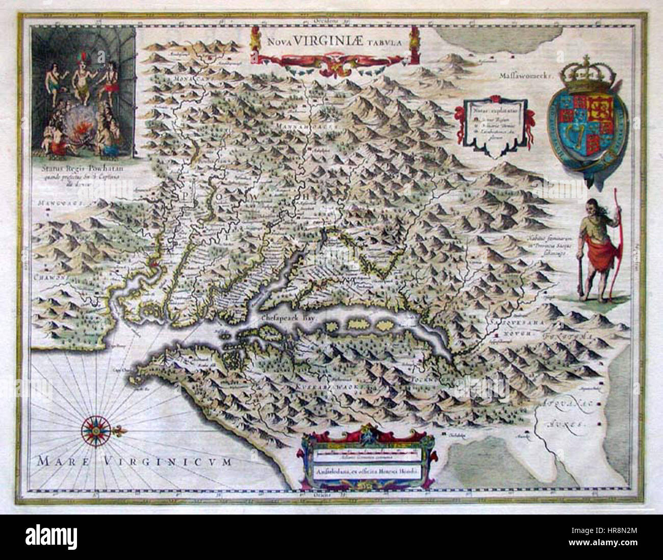 Virginia 1612 map Stock Photo - Alamy