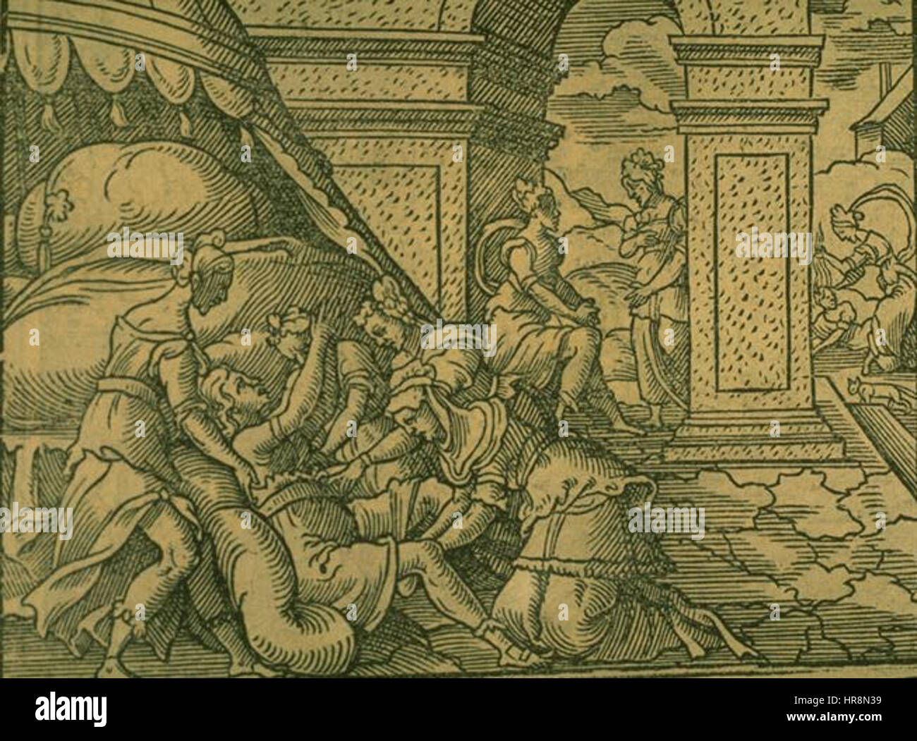 Virgil Solis’ 'Alcmena' illustrates the mythological story of Alcmena ...