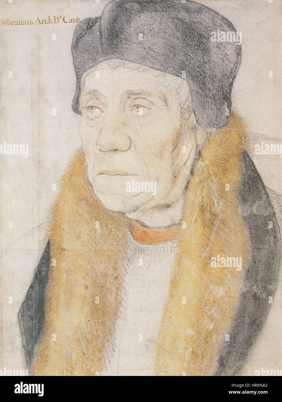 William Warham, Archbishop of Canterbury, drawing by Hans Holbein the ...