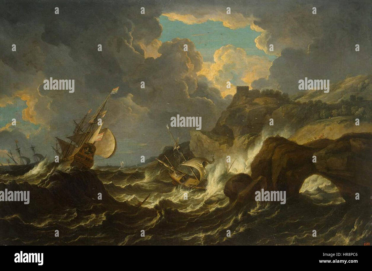 'Storm in the Sea' is a dramatic representation of a turbulent maritime ...