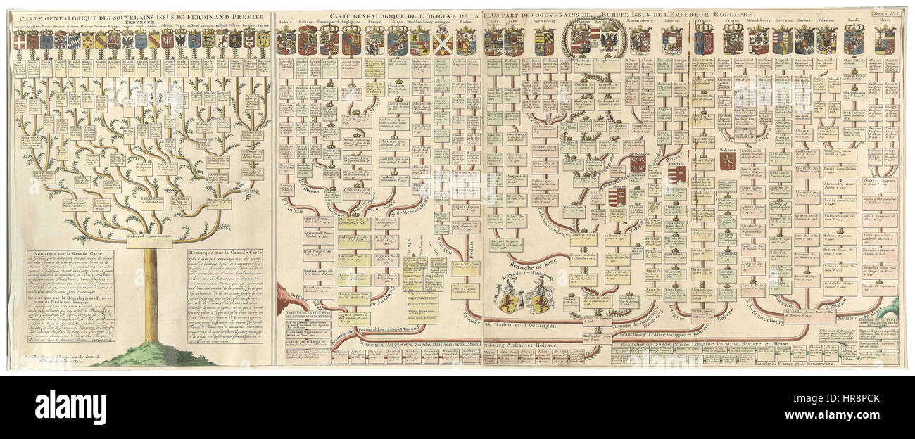 The 'Stammbaum Haus Habsburg 18Jh' depicts the family tree of the ...
