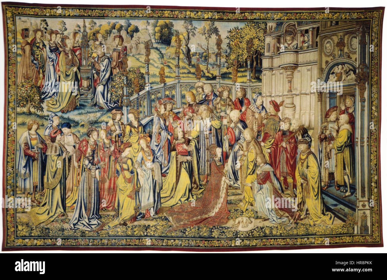 Story of David tapestry David Sees Bathsheba Washing Stock Photo - Alamy