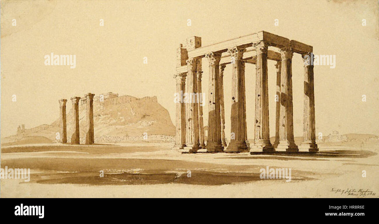 Temple of Jupiter Olympus, Athens, July 11, 1835, by Henry Byam Martin ...