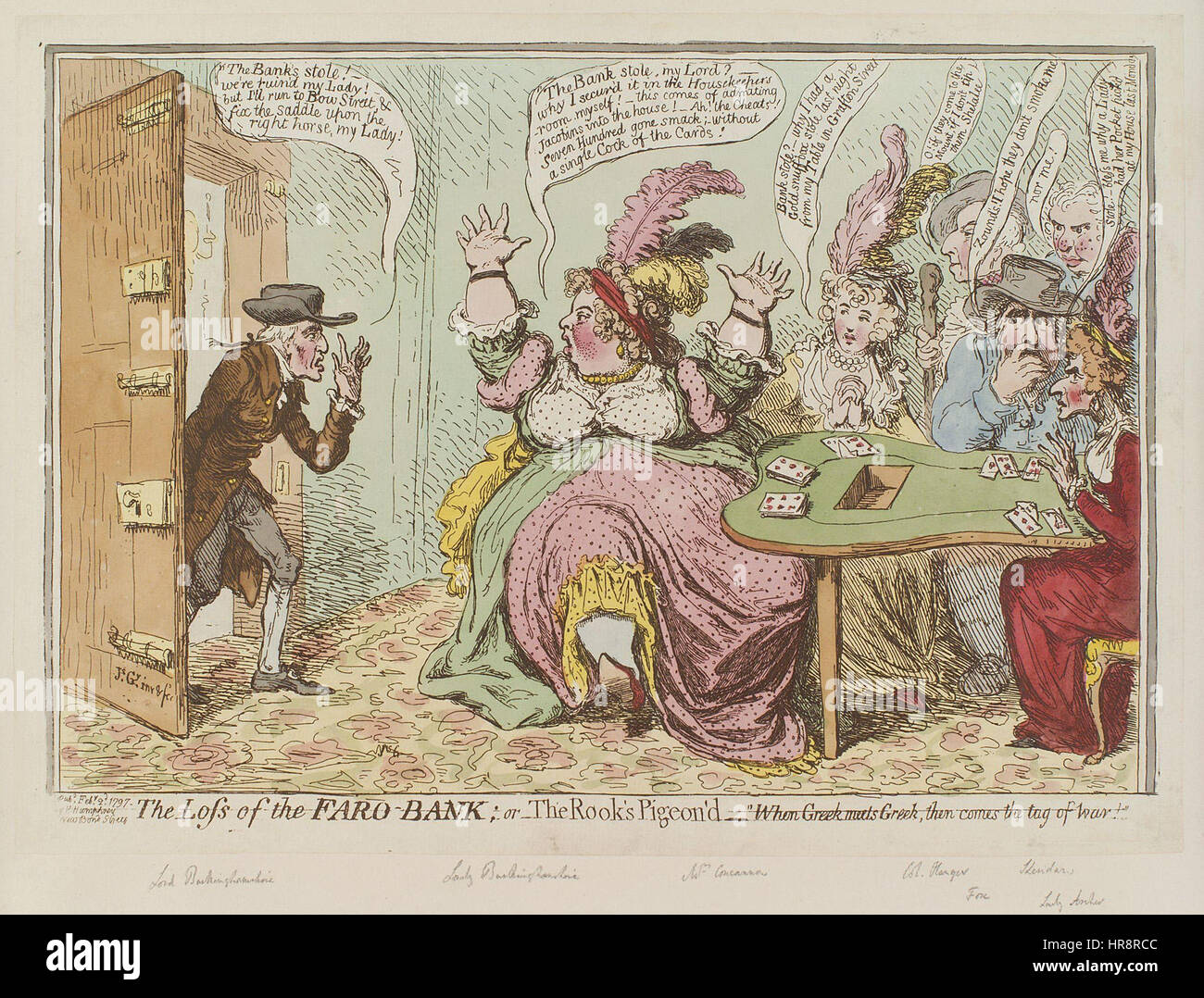 The loss of the faro bank; or - the rook's pigeon'd by James Gillray ...