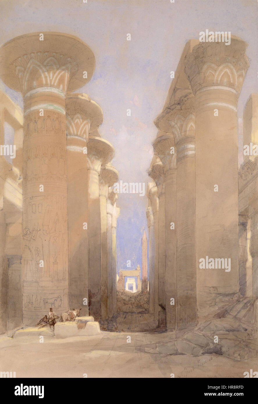The Great Hall at Karnak) by David Roberts, RA Stock Photo - Alamy