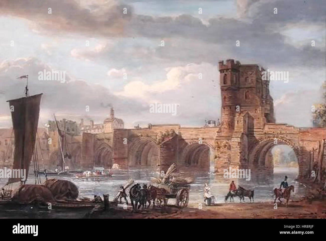 The Old Welsh Bridge in Shrewsbury is a historic structure, first built ...