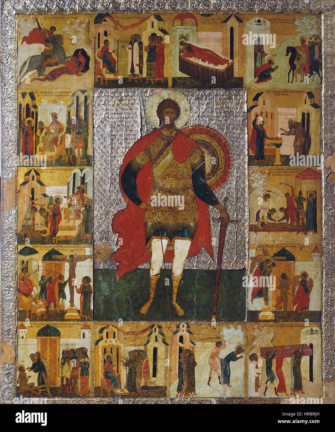 Theodore Stratelates - hagiography icon Stock Photo - Alamy