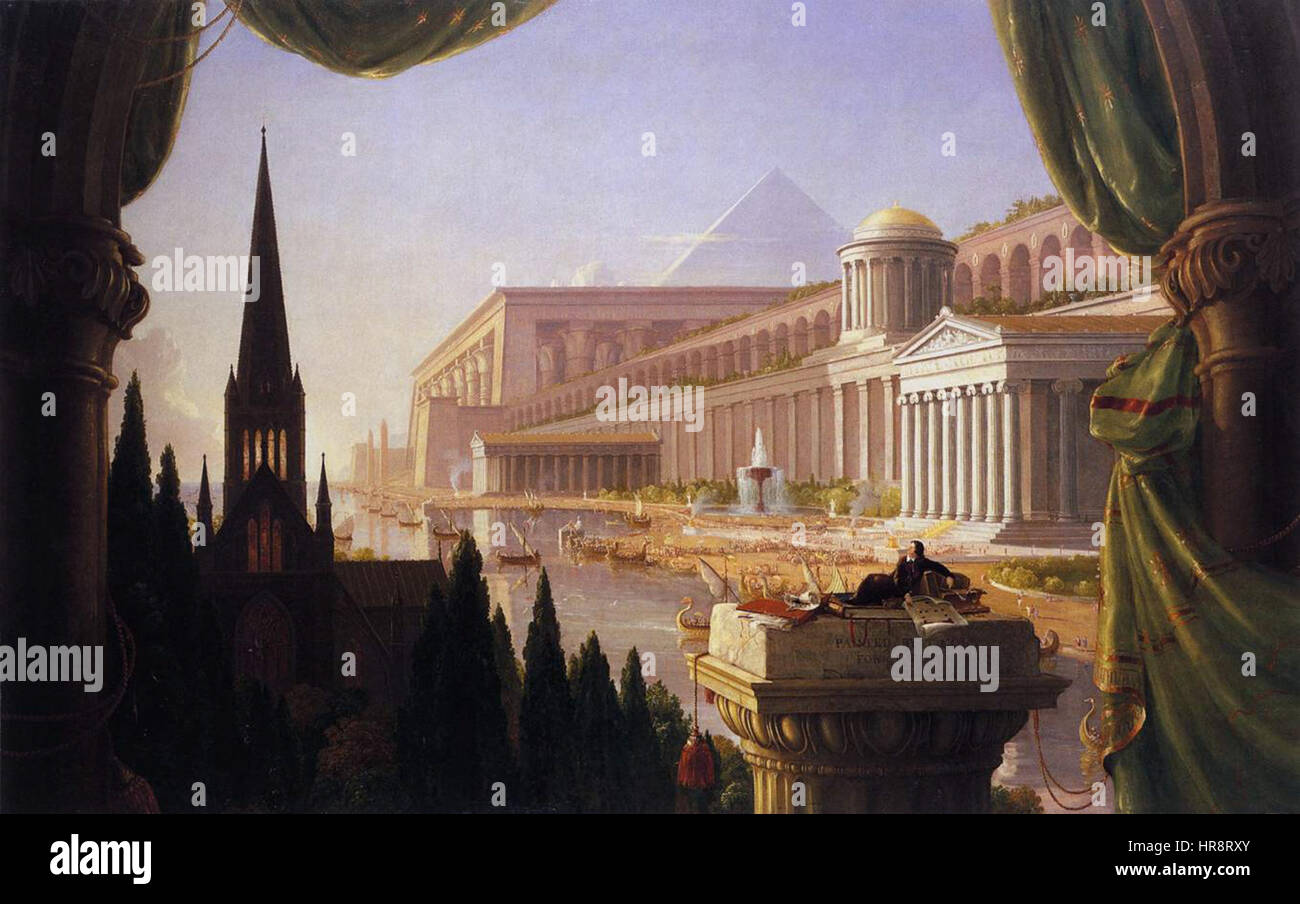 'The Architect's Dream' by Thomas Cole depicts an imaginative scene ...