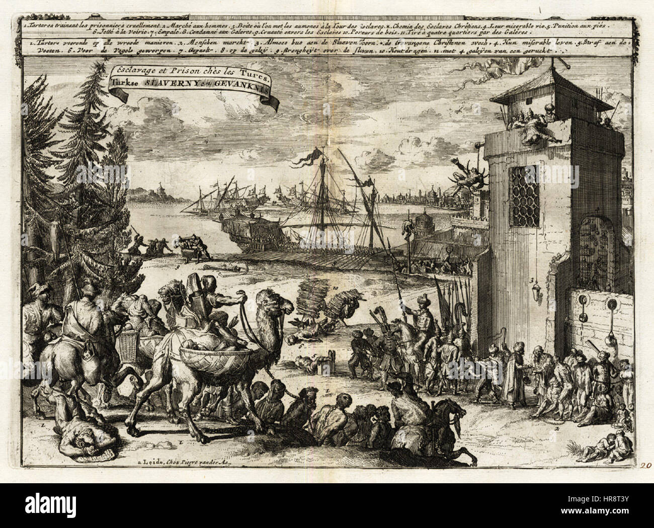 Turkish use of slaves to row galleys Stock Photo - Alamy