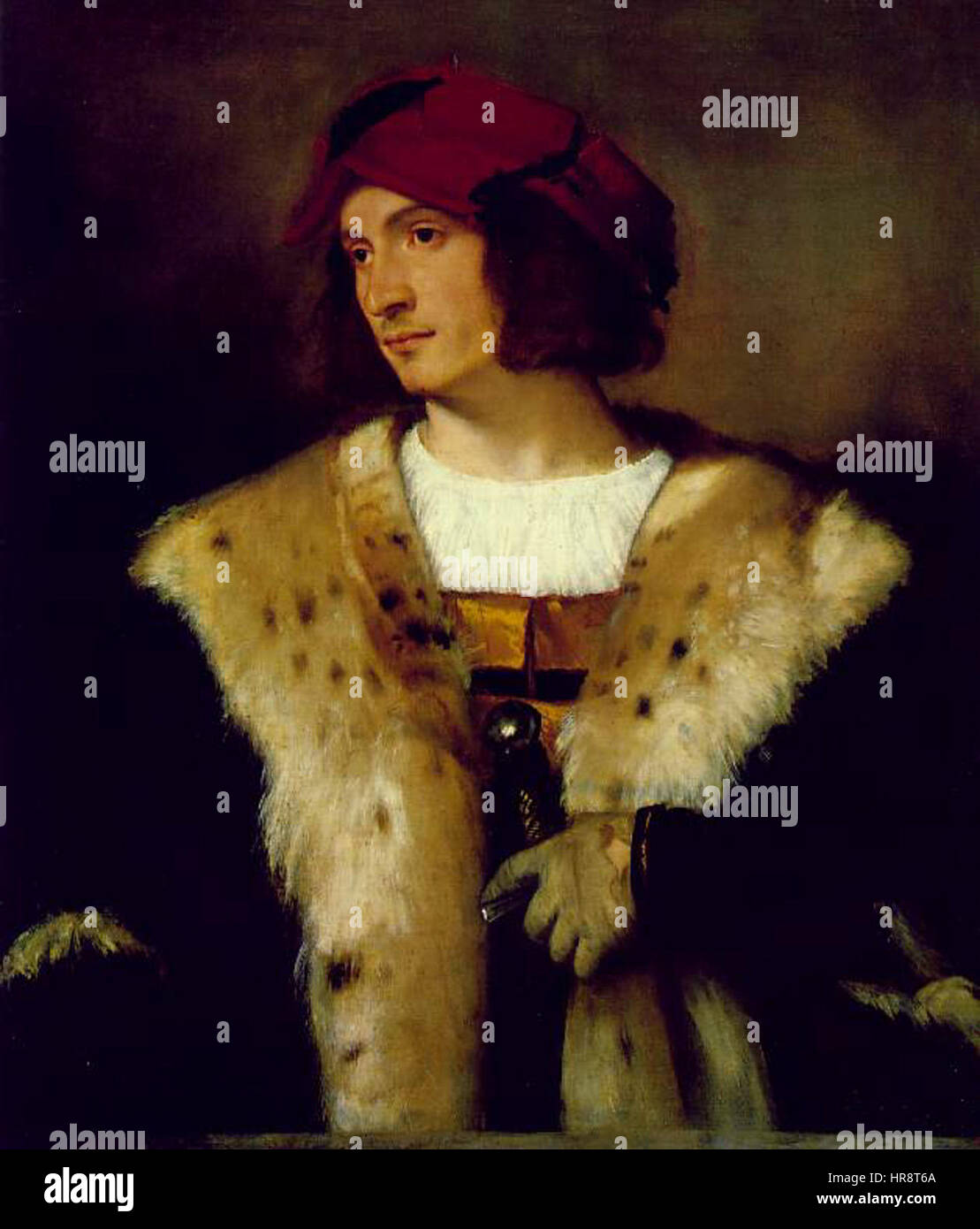 Tizian Portrait Man Red Cap Stock Photo - Alamy