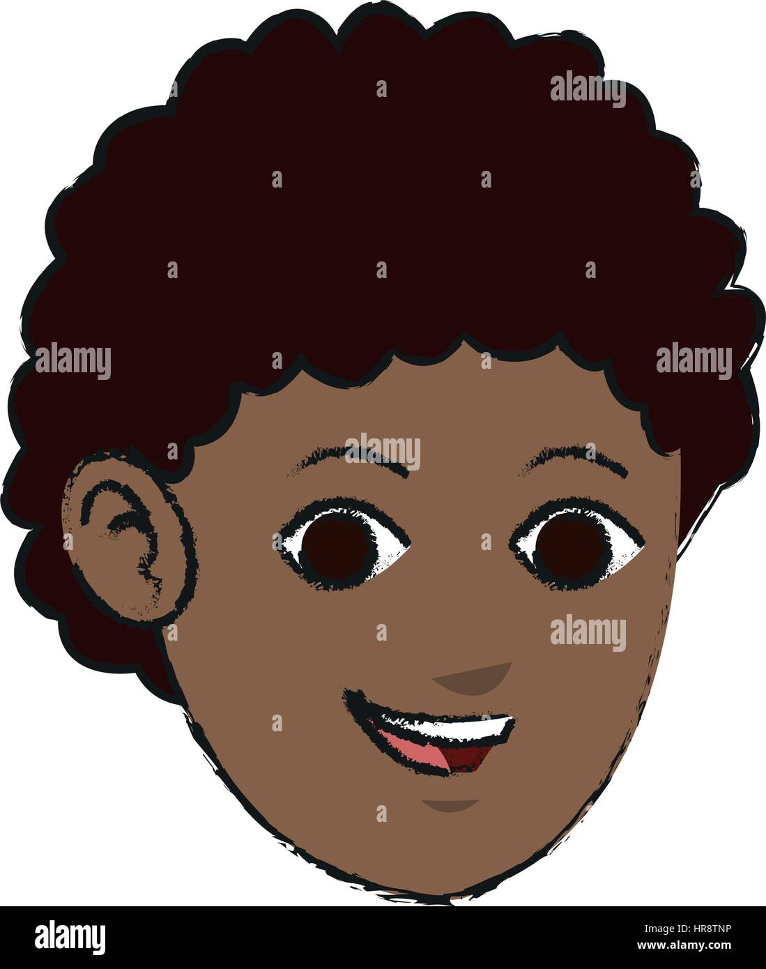 face of handsome dark skin young man icon image Stock Vector Image ...