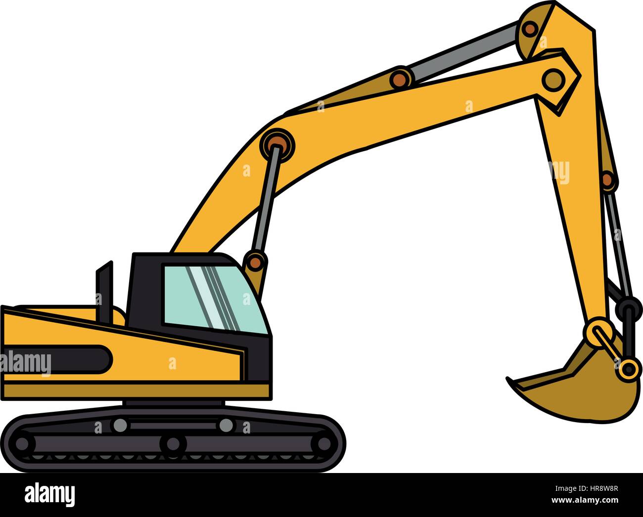 yellow backhoe icon image Stock Vector Image & Art - Alamy