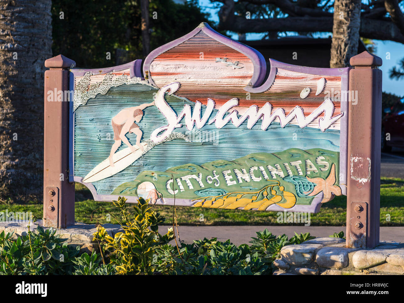 Swami's City of Encinitas sign. Encinitas, California Stock Photo - Alamy