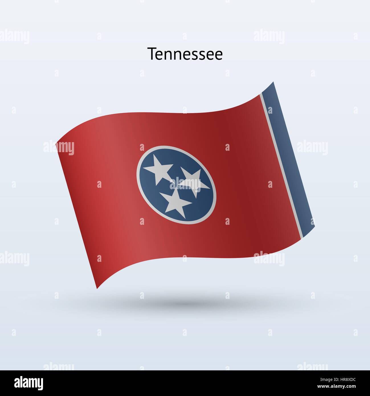 State of Tennessee flag waving form on gray background. Vector ...