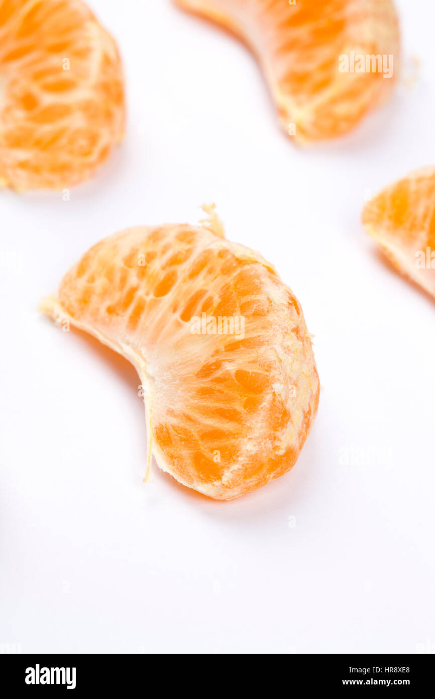 Peeled mandarin isolated on white background Stock Photo - Alamy
