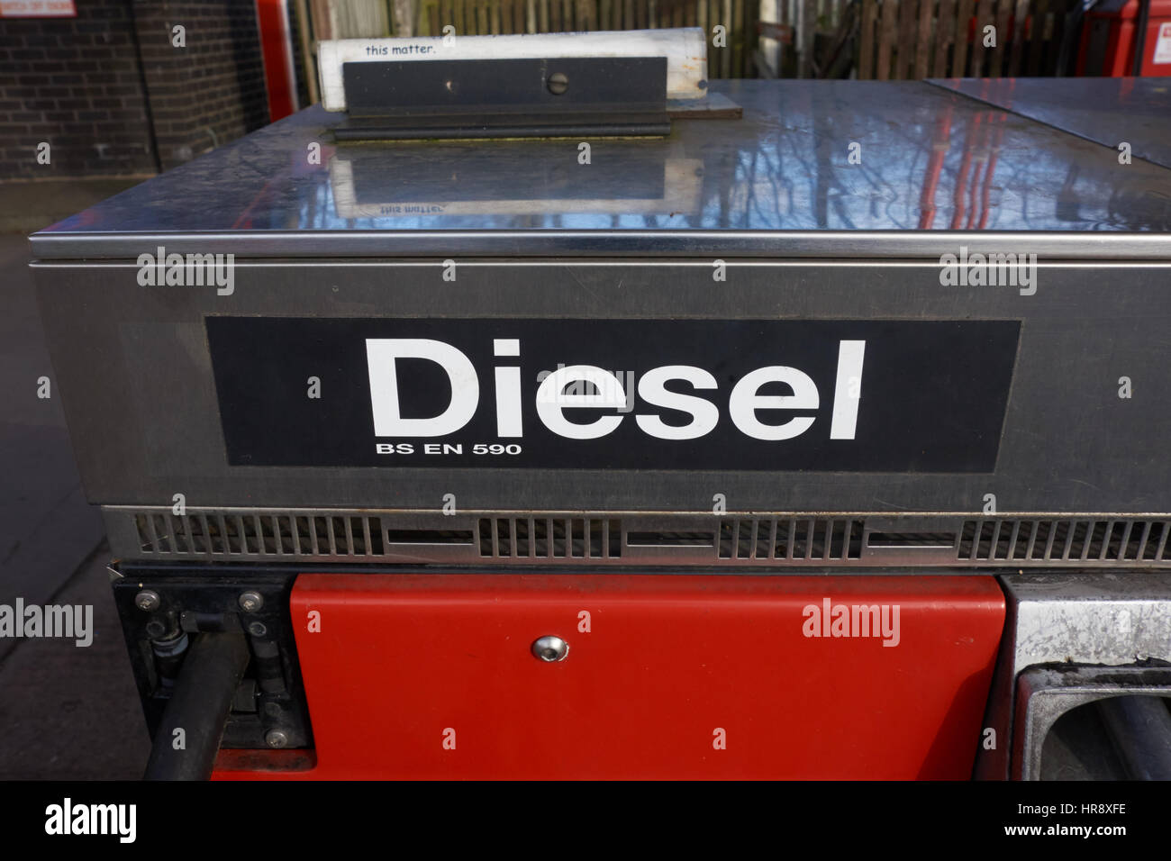 Diesel sign on fuel pump at filling station. UK Stock Photo - Alamy