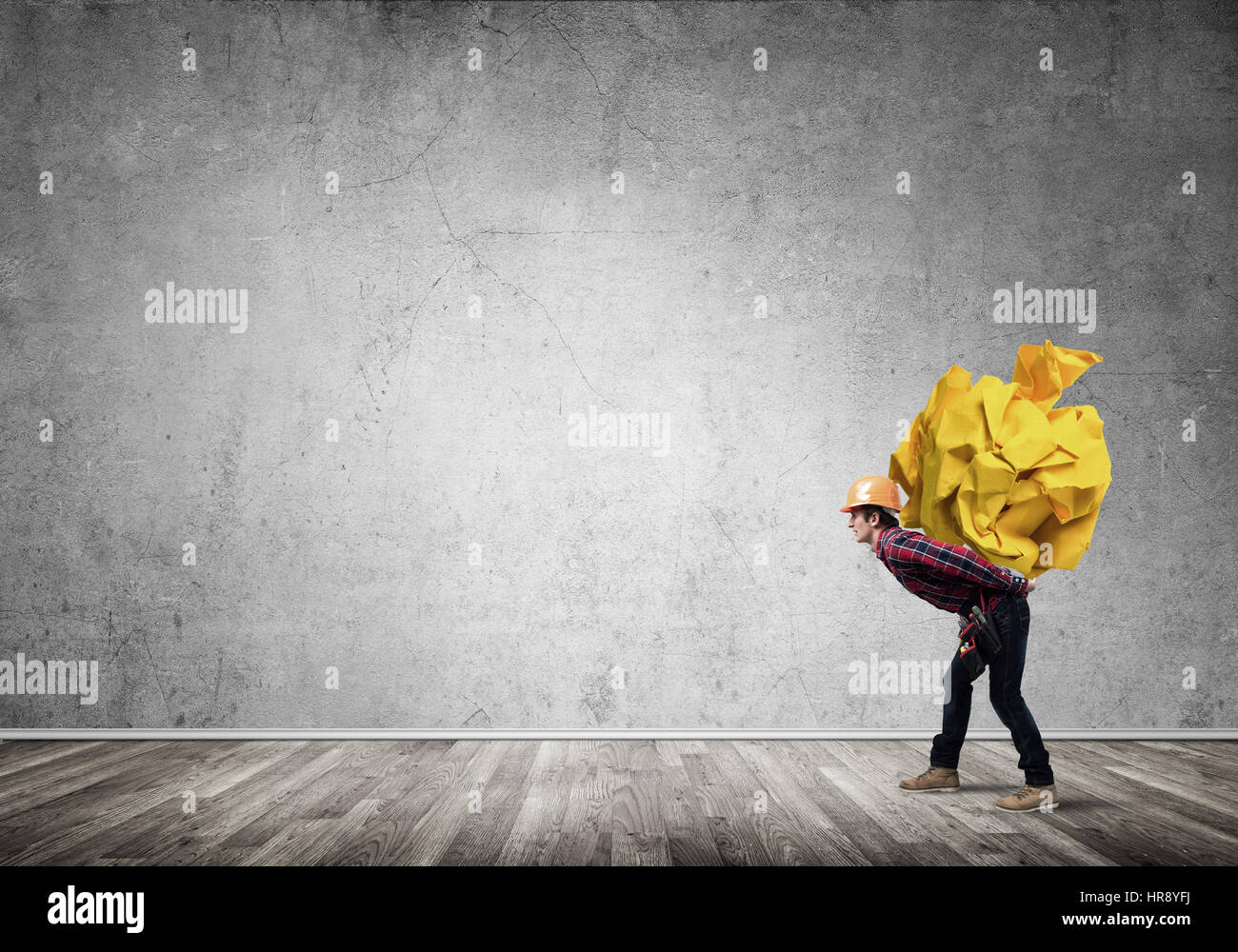 Engineer man carry load Stock Photo - Alamy