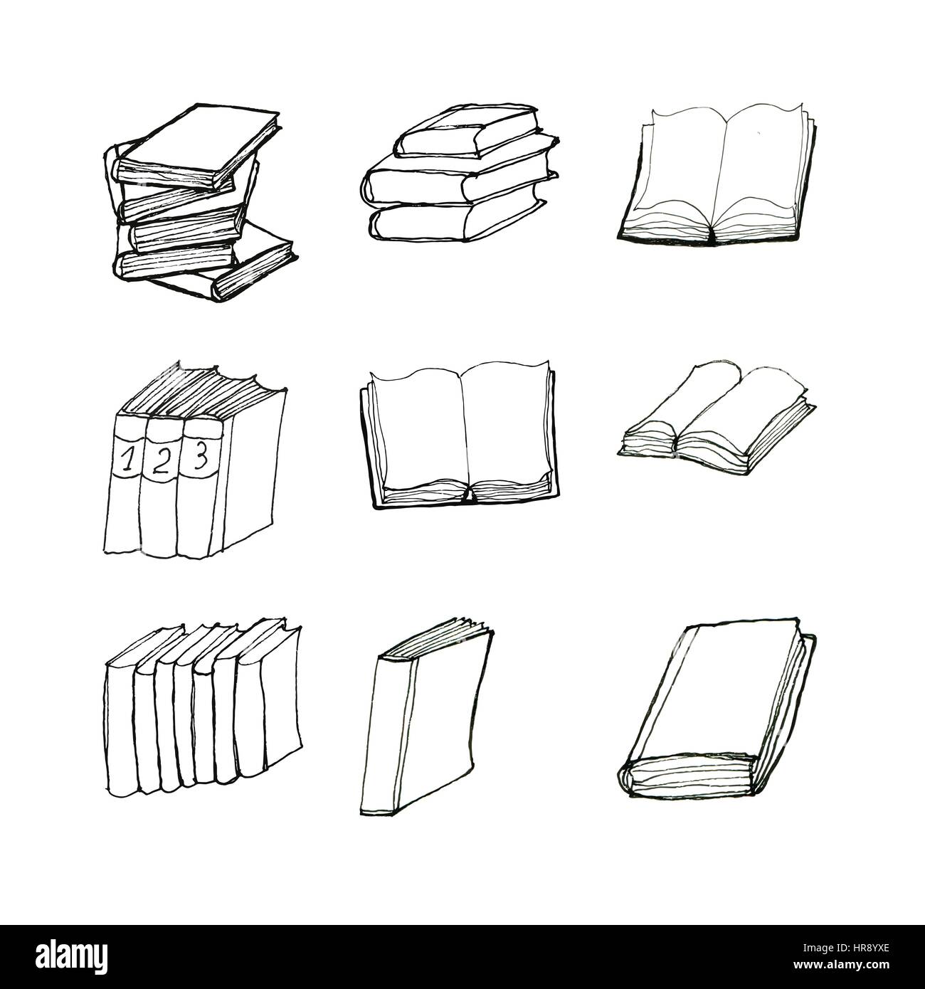Book doodles set Stock Vector Image & Art - Alamy