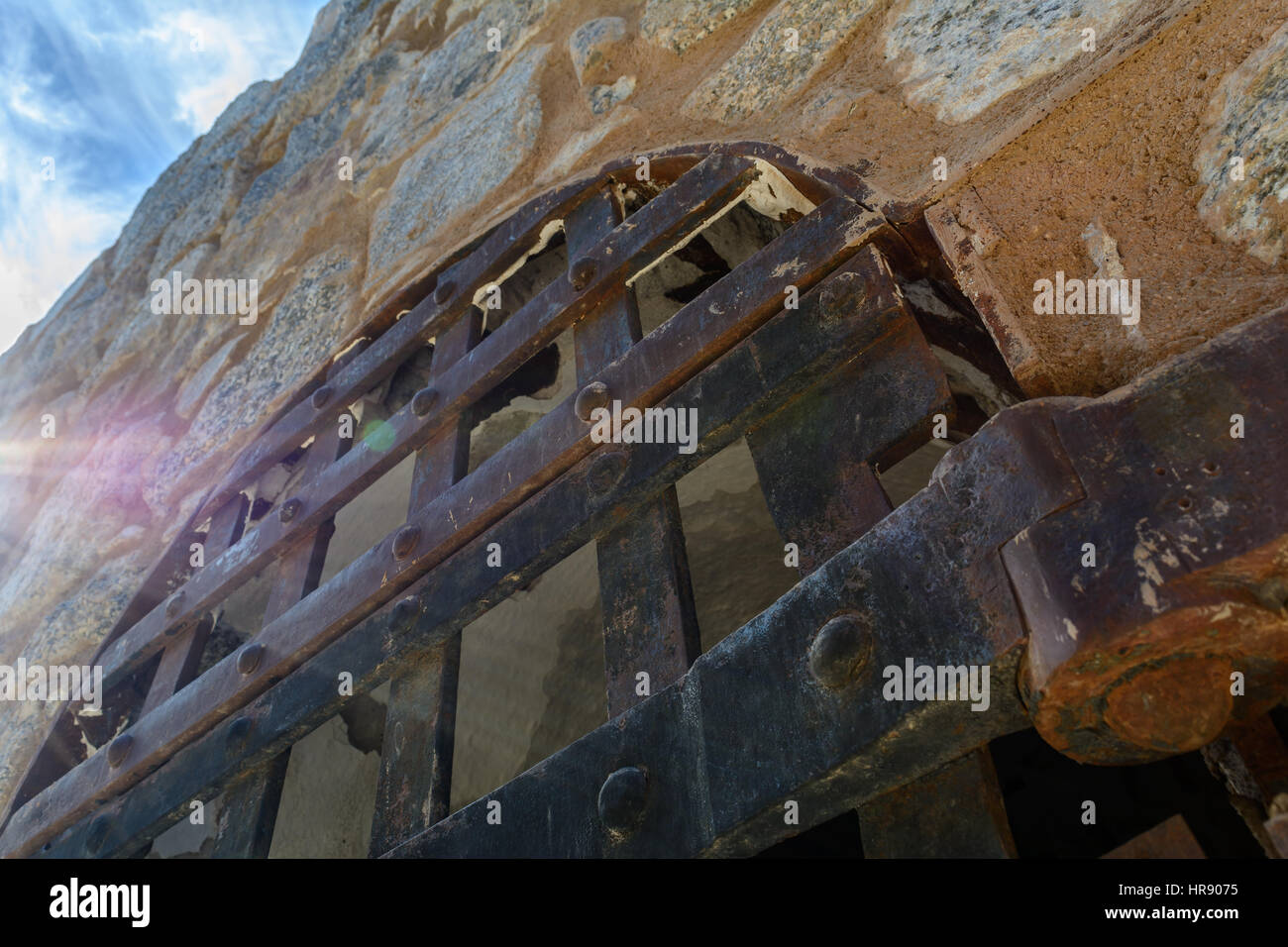 Cell block just barely getting out of the scorching hot sun's reach in ...