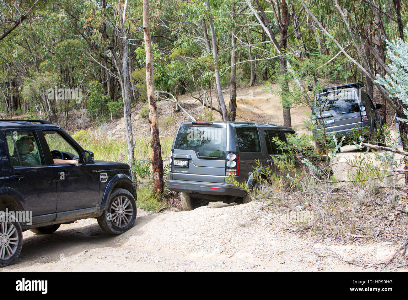 Land Rover vehicles driving off road on a Land rover experience ...