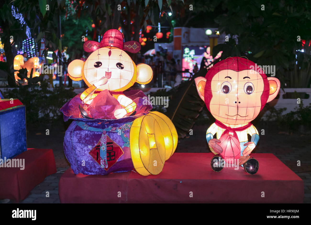 LED light replica monkey at Fo Guang Shan temple, Jenjarom, Malaysia ...