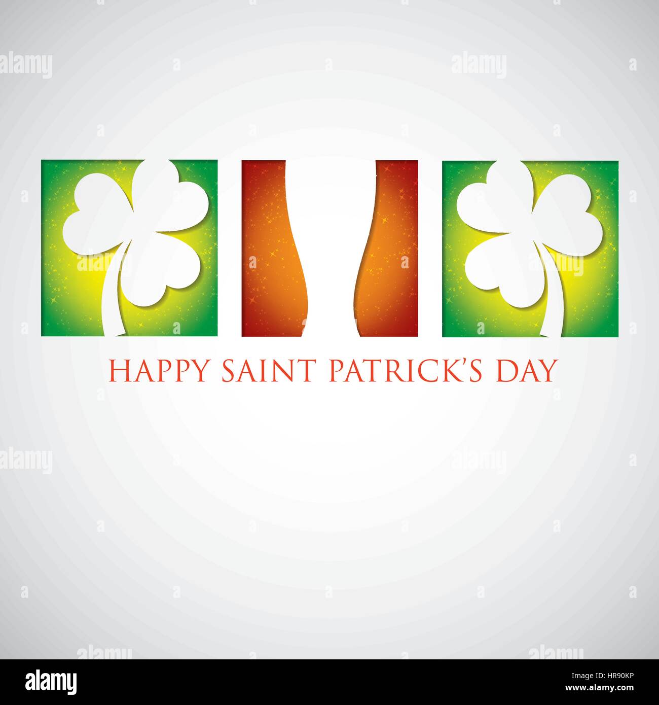 Shamrock cut out St. Patrick's Day card in vector format Stock Vector ...