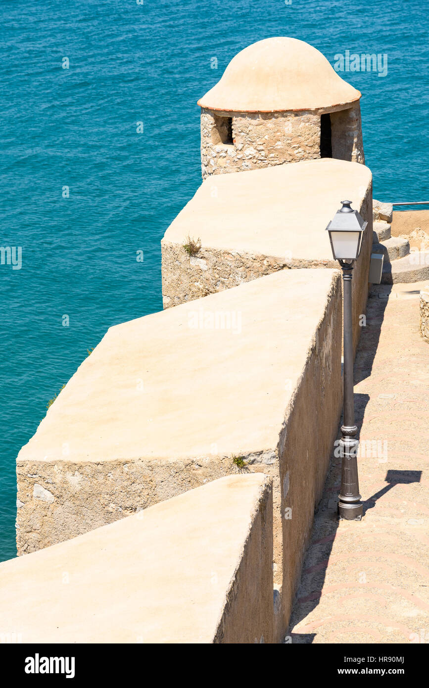 Papa Luna Castle Walls In Peniscola, Spain Stock Photo - Alamy