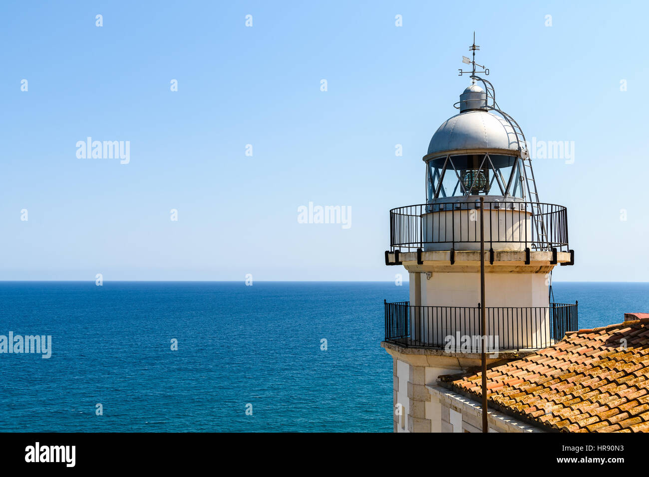 Lighthouse Of Papa Luna Castle In Peniscola, Spain Stock Photo - Alamy