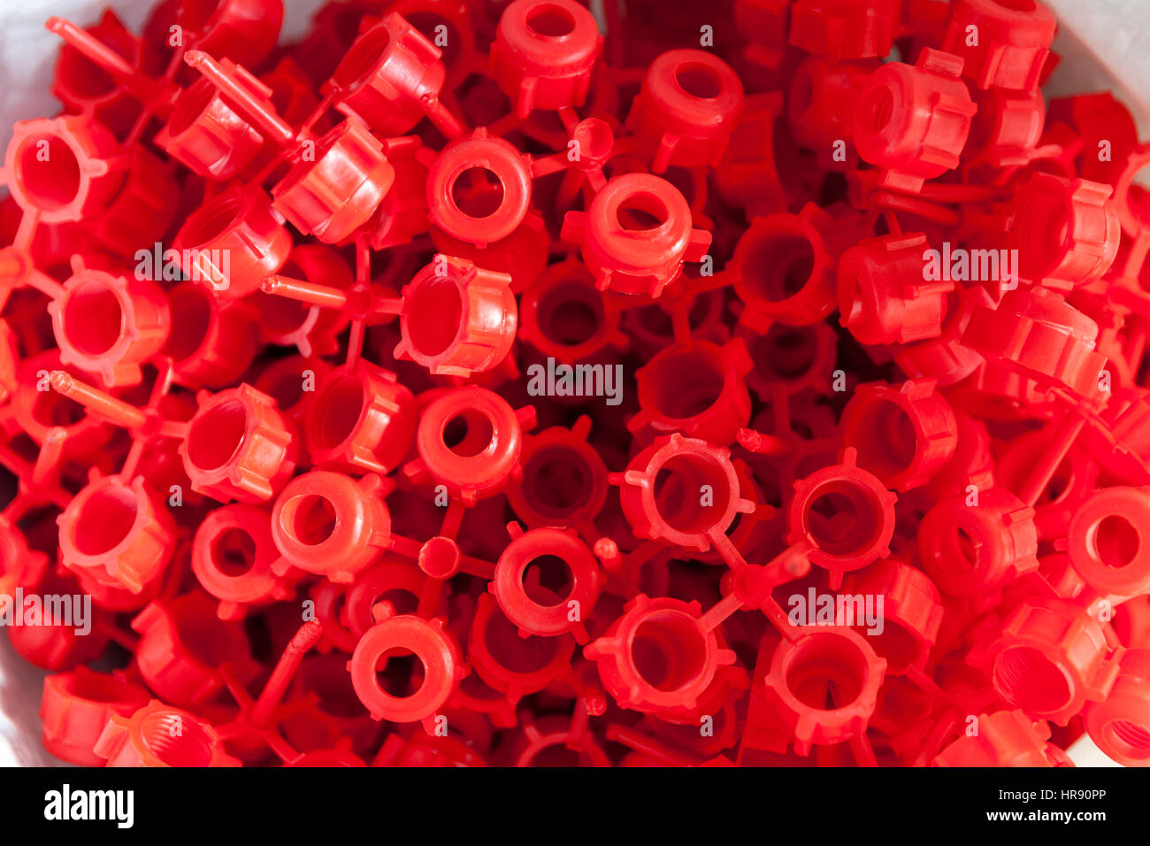 many plastic closures, close up Stock Photo - Alamy