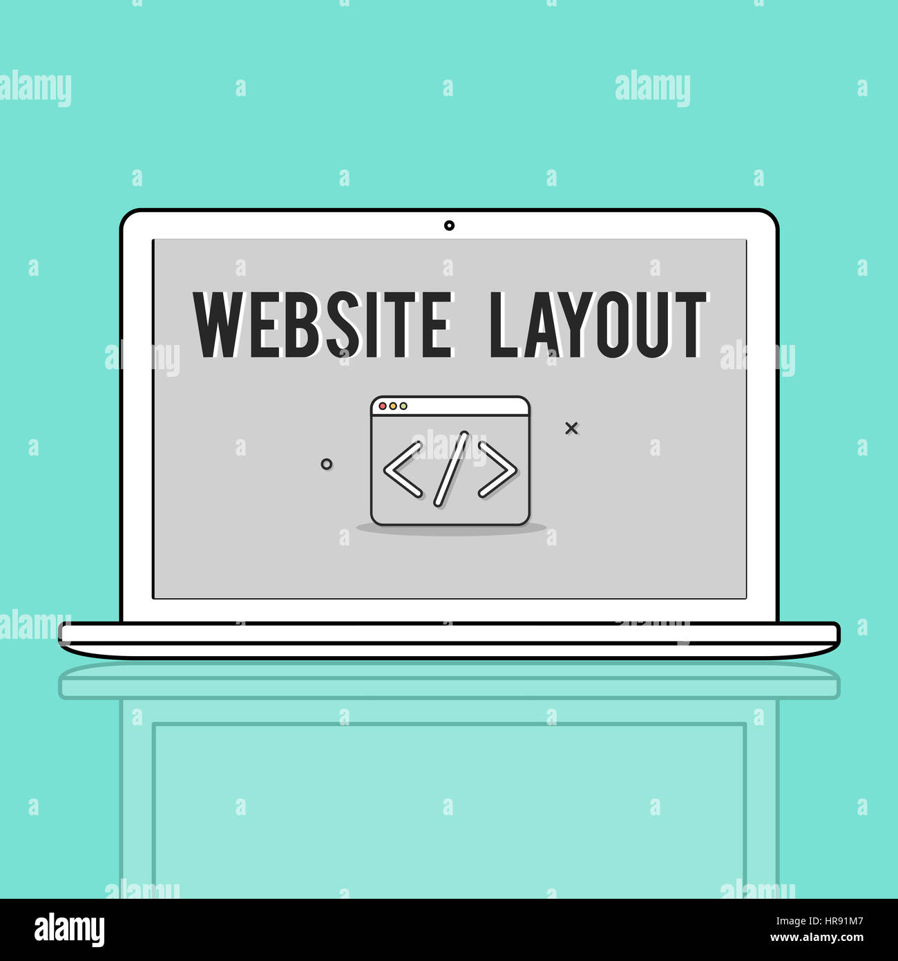 Web Development Symbol Icon Concept Stock Photo - Alamy