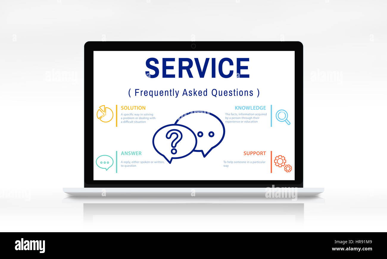 FAQs Customer Service Icon Concept Stock Photo - Alamy