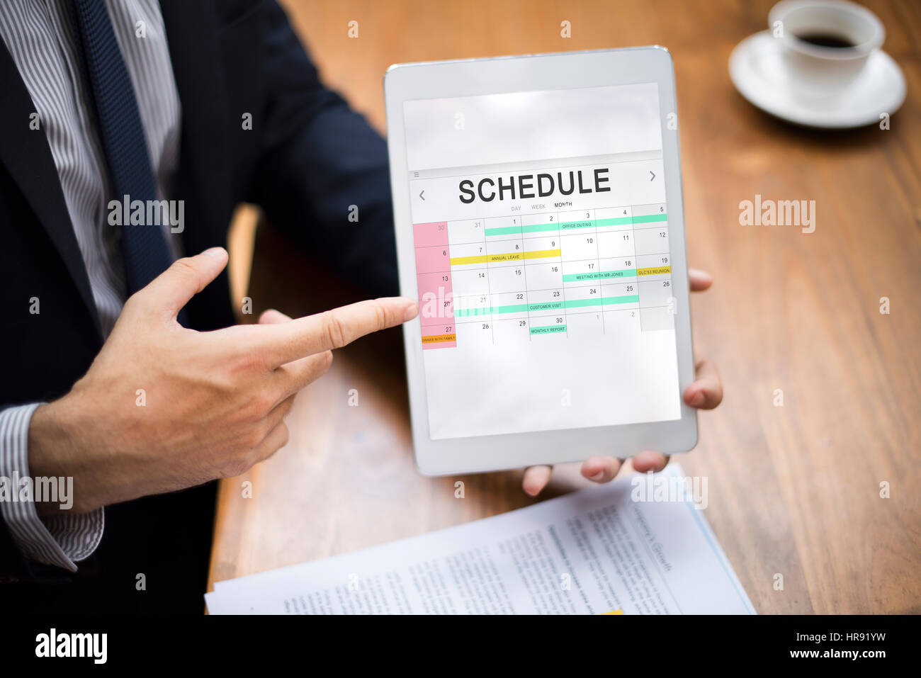 Schedule Table Event Planner Concept Stock Photo - Alamy