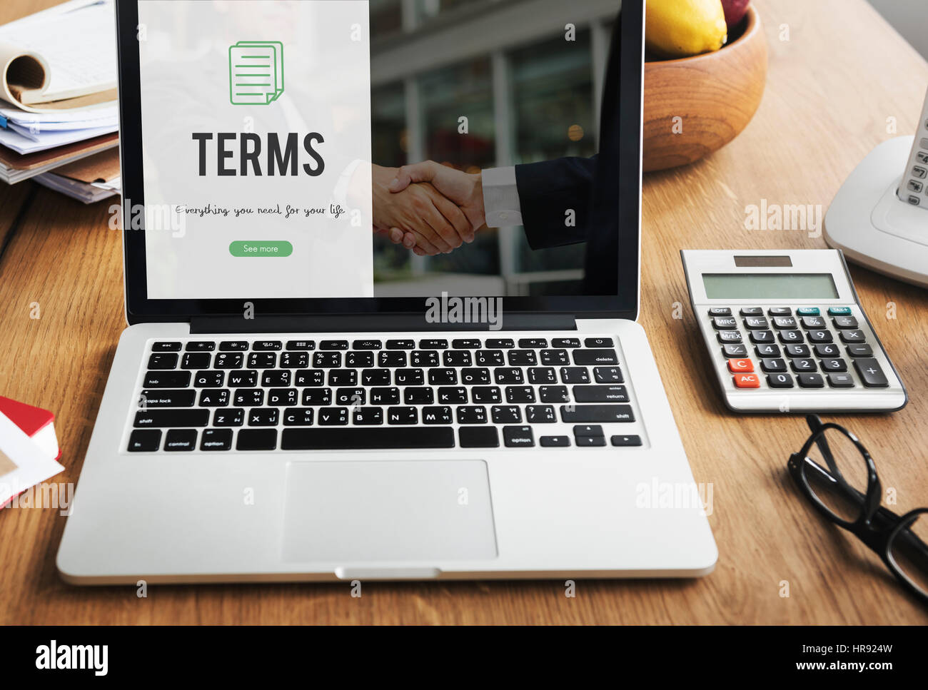 Terms word on business handshake background Stock Photo - Alamy