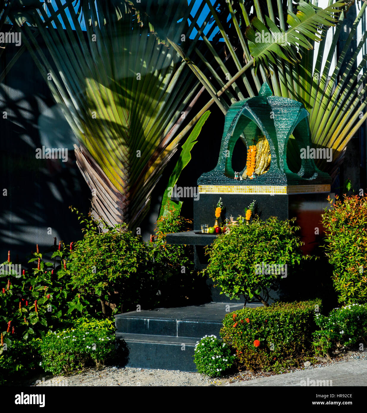 Outdoor spirit house in Thailand Stock Photo - Alamy