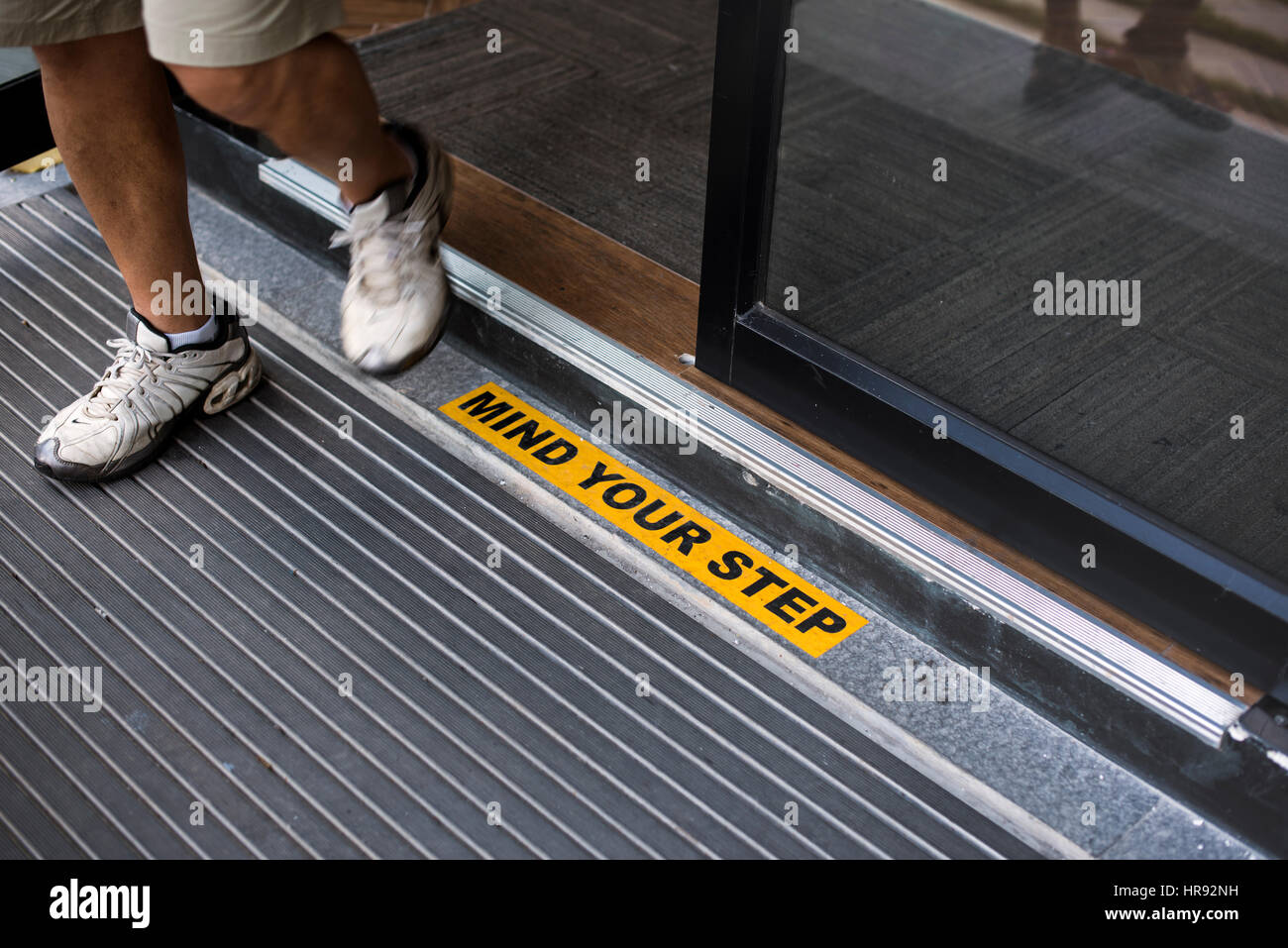 Caution sign stairs steps hi-res stock photography and images - Alamy