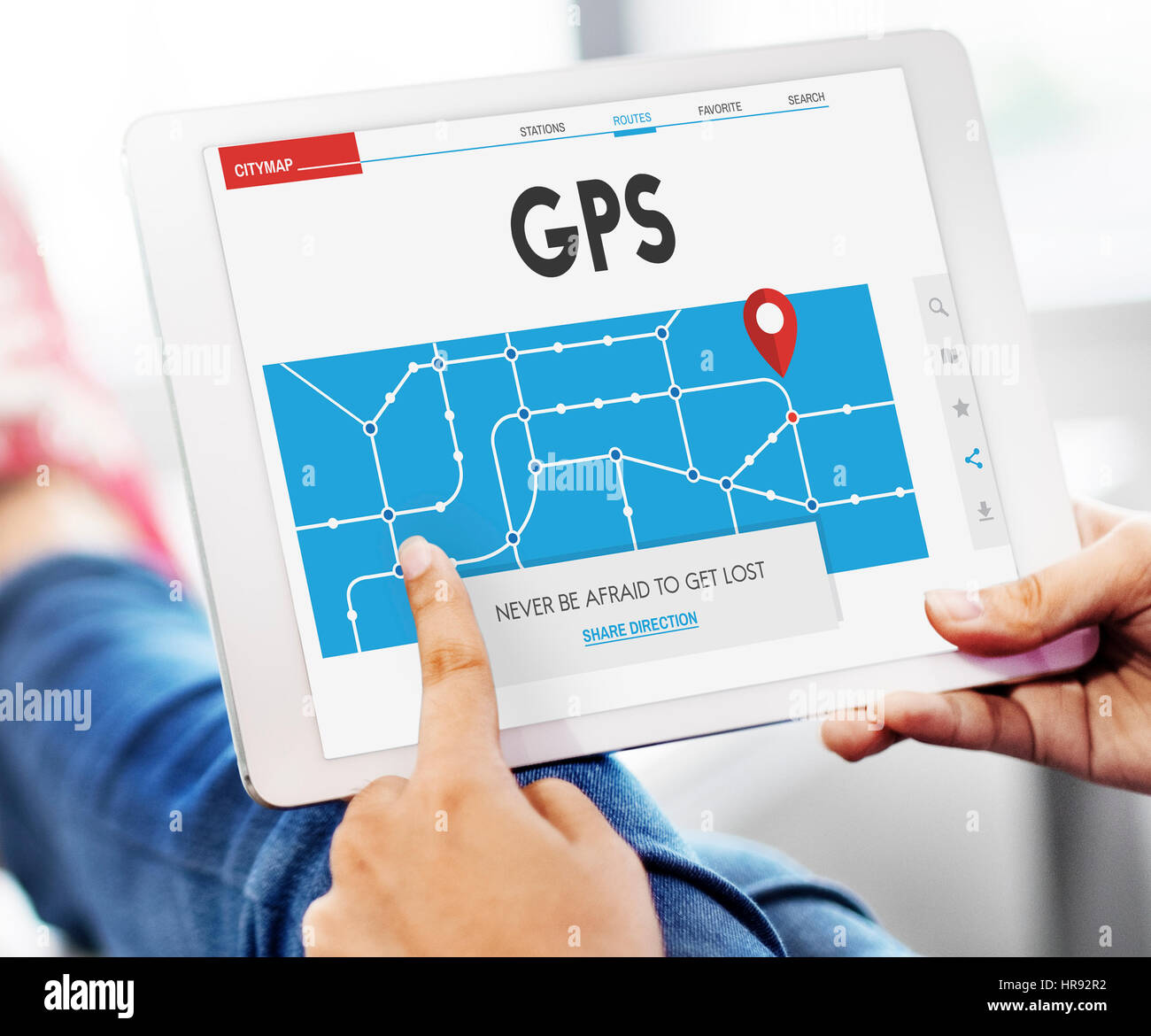 GPS Map Directions Navigation Location Stock Photo - Alamy