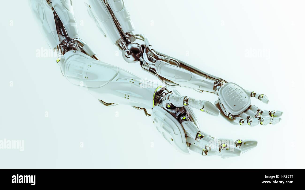 Pair of futuristic robotic arms Stock Photo - Alamy