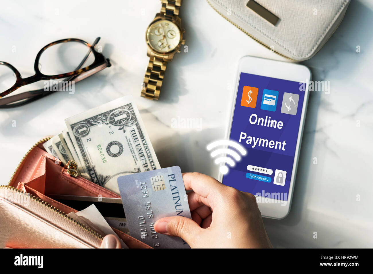 Online Purchasing Payment E-commerce Banking Stock Photo - Alamy