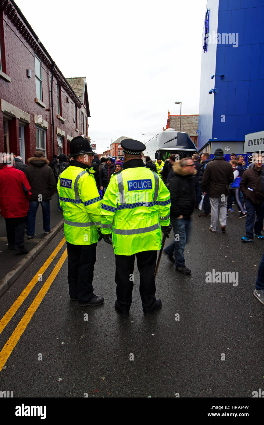 Police officers on crowd control duty as fans start to arrive at ...