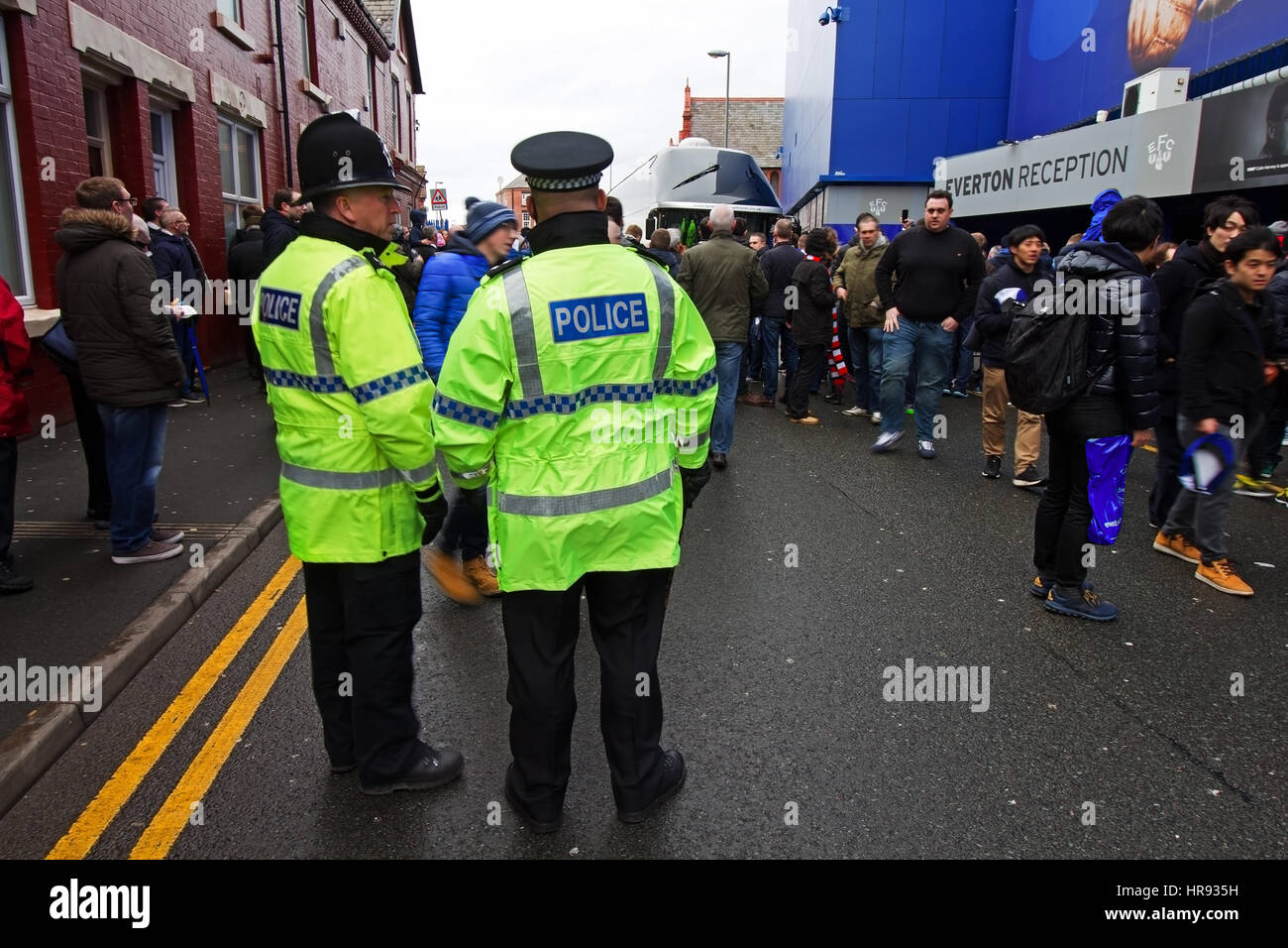Police officers on crowd control duty as fans start to arrive at ...