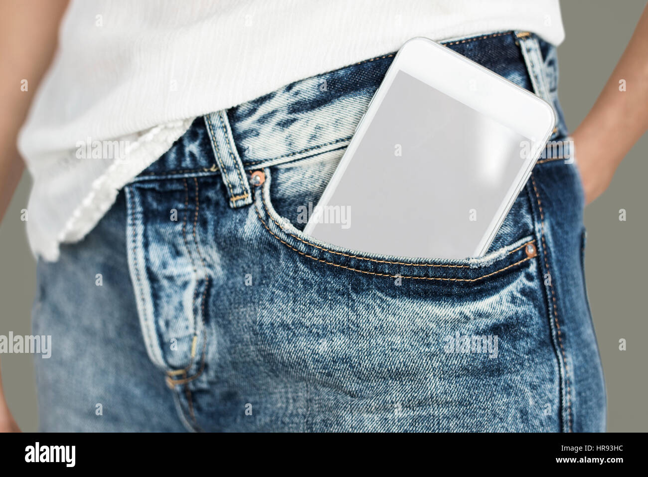 Mobile Phone Pocket Copy Space Communication Technology Stock Photo - Alamy