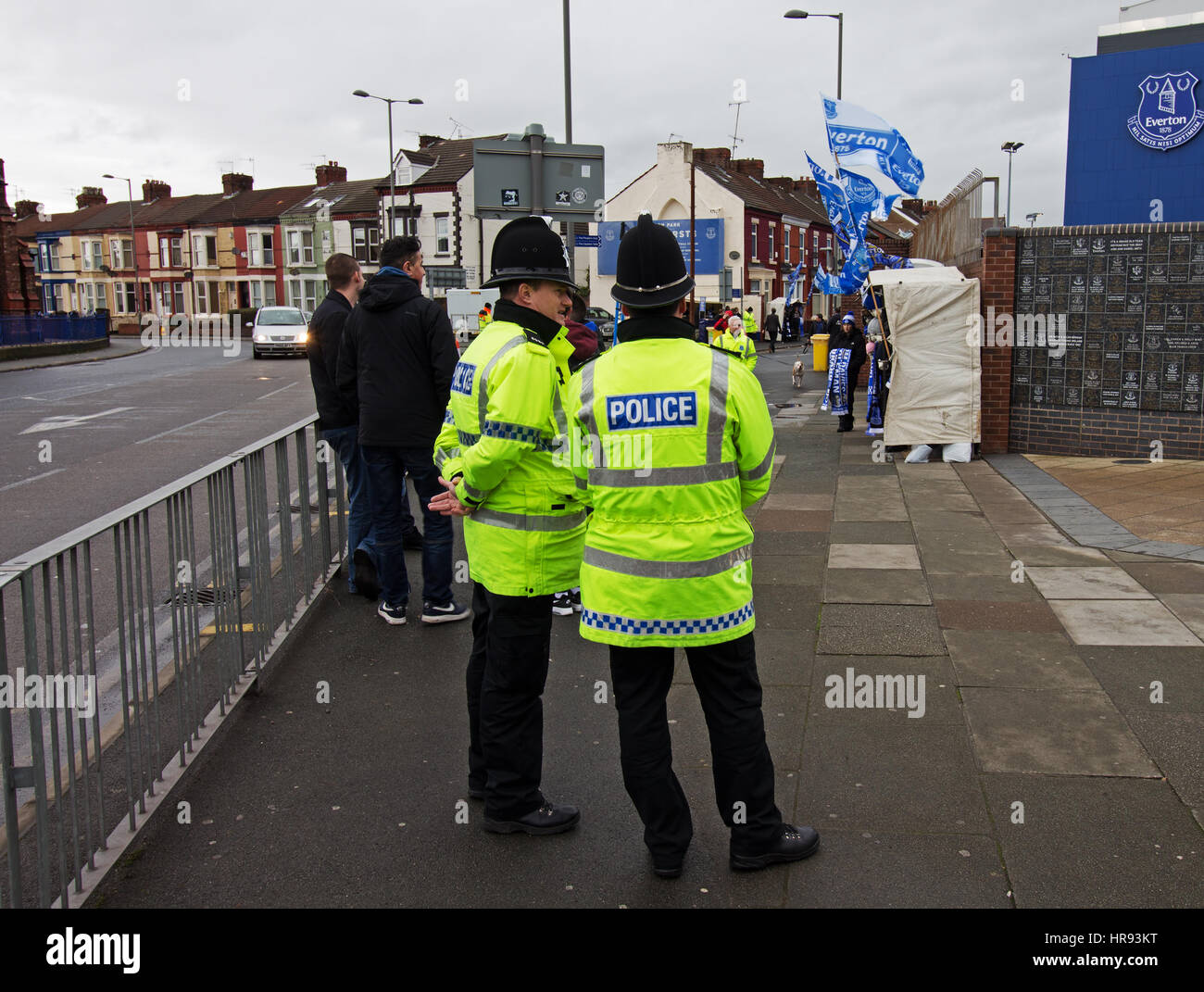 Police officers on crowd control duty as fans start to arrive at ...