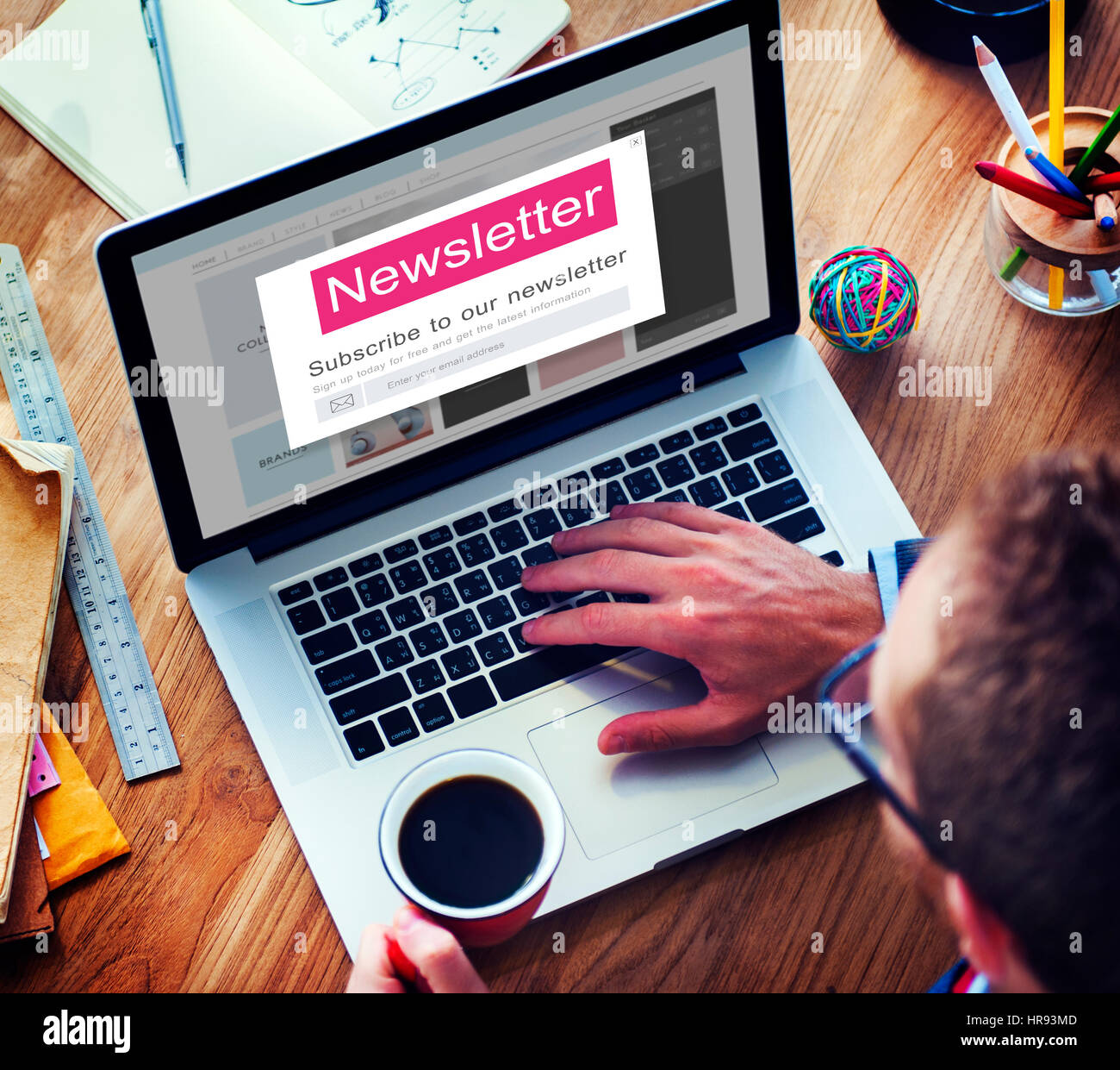 Join Us Register Newsletter Concept Stock Photo - Alamy