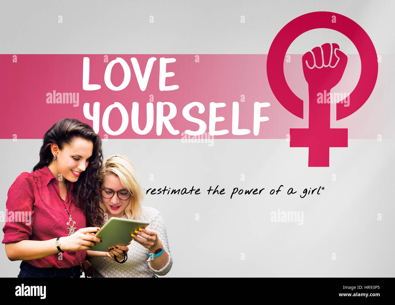 Women Girl Power Feminism Equal Opportunity Concept Stock Photo - Alamy