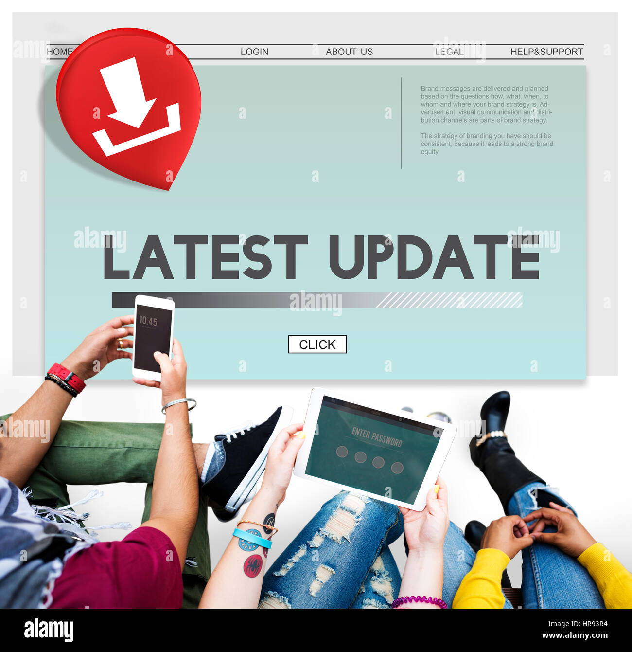 Latest Update Download Application Concept Stock Photo - Alamy