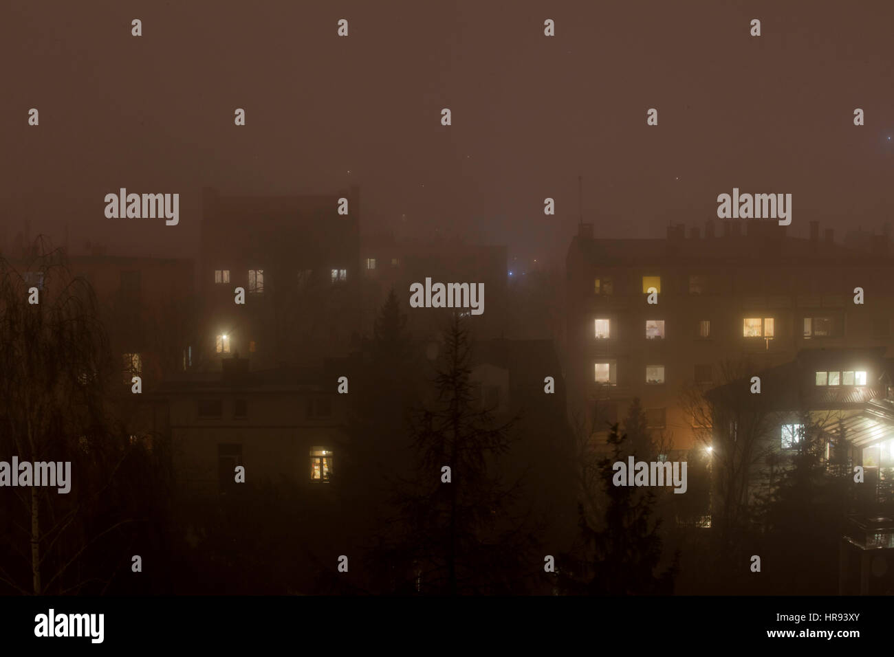 smog in the winter time in Warsaw, Poland Stock Photo - Alamy