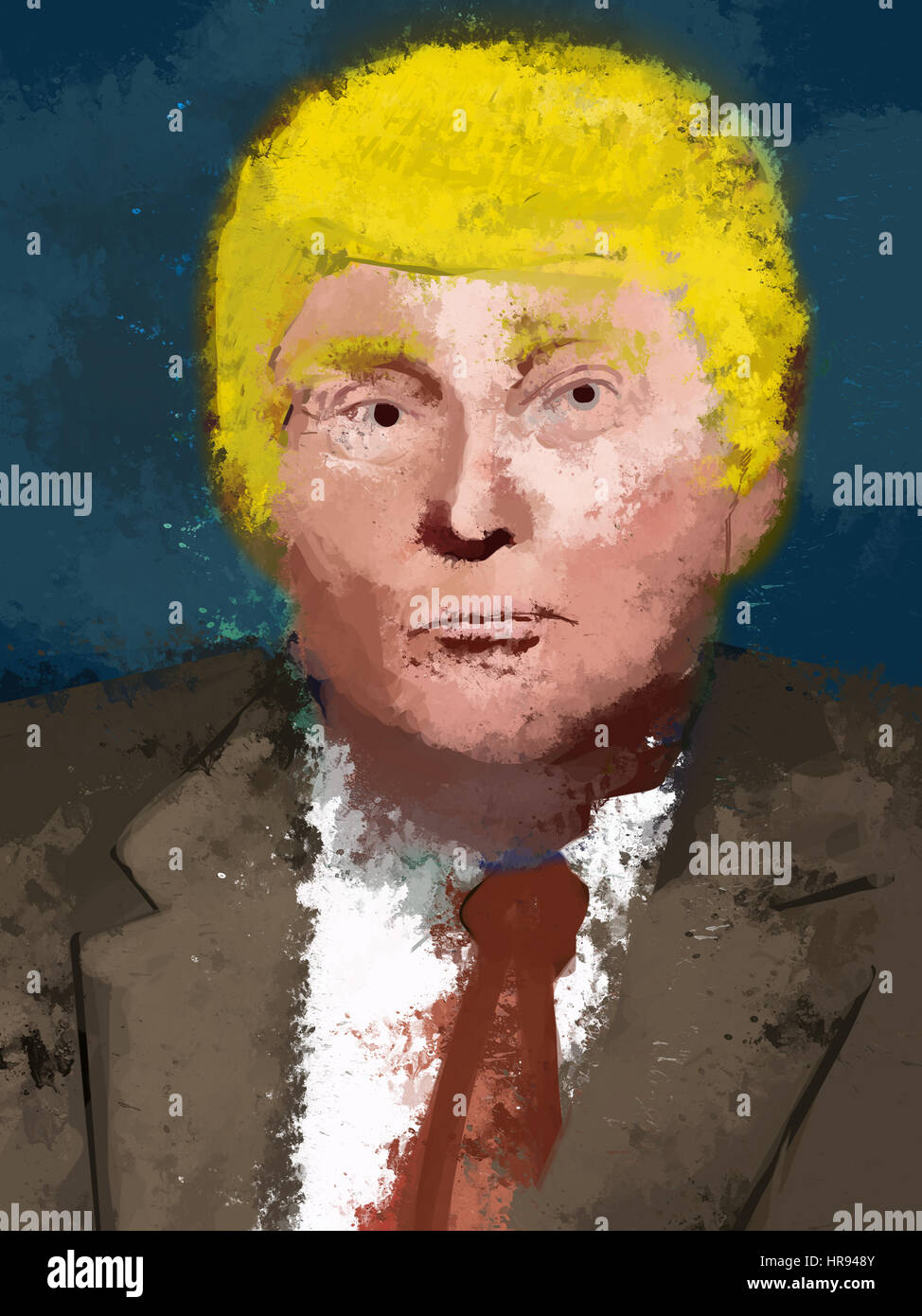Donald Trump, president of USA, painted portrait Stock Photo - Alamy