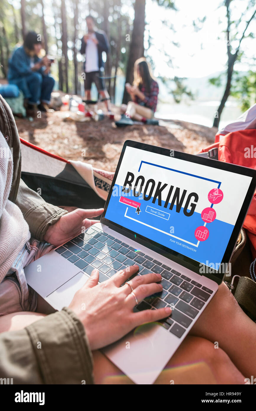 Online holiday reservation booking interface Stock Photo - Alamy